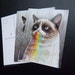Funny Cat Postcards Grumpy Cat Cards Rainbow Watercolor Cat Painting ...