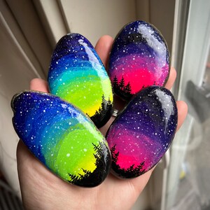 Galaxy Painting, Celestial Art, Painted Rocks, Hand-painted Stone ...