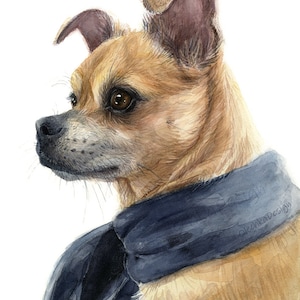 Chug Dog, Chug Portrait, Dog Watercolor, Dog Art, Dog Print, Chihuahua ...