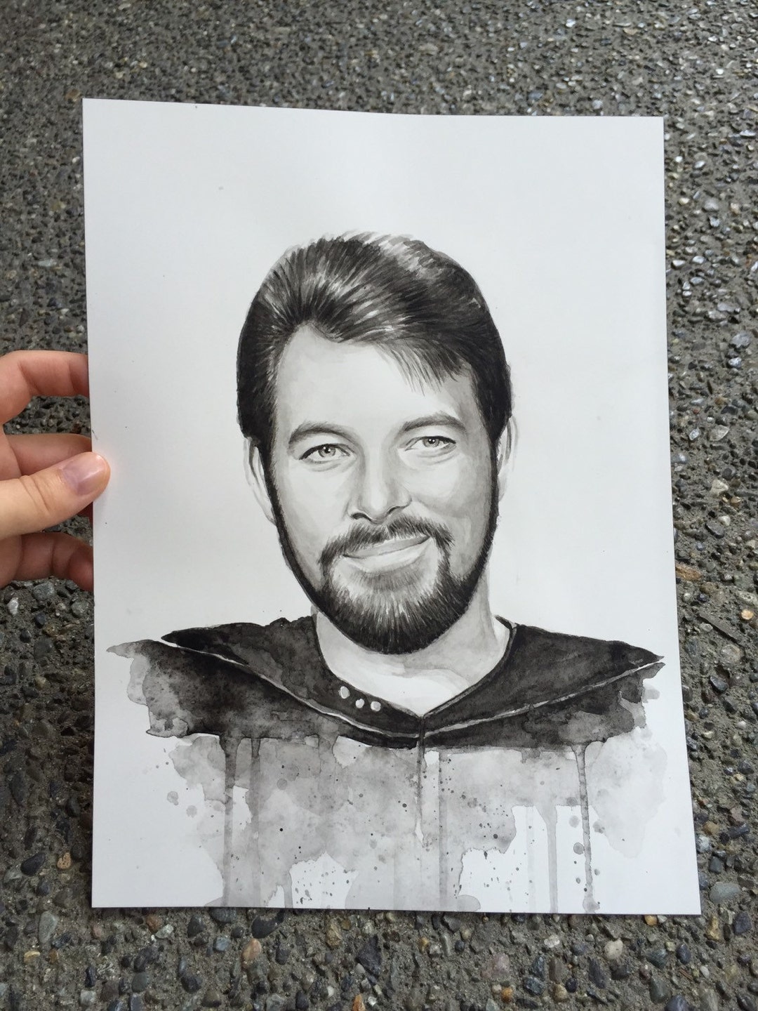 William Riker Art, Sci-fi Wall Art, William Riker Portrait, Commander ...