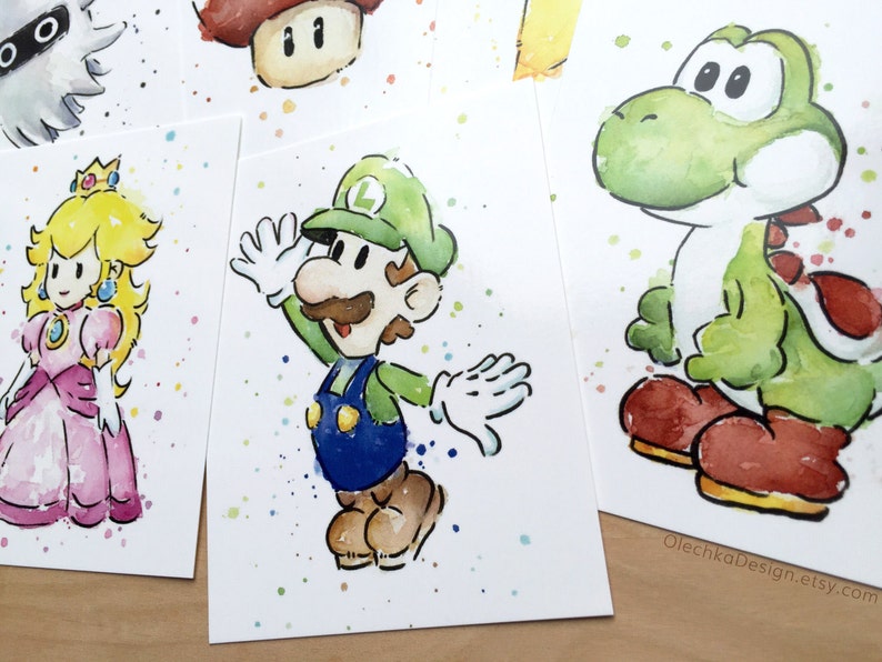 Postcards, Mario Cards, Game Art, Postcard Set, Video Game Art, Geek ...
