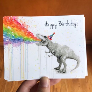 T-rex Rainbow Puke Art Print T-rex Vomit Funny Colorful Whimsical ...