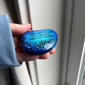 Positive Painted Rocks, Motivational Art, Inspirational Art, Blue ...