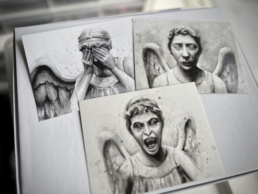 Weeping Angels Postcards, Weeping Angel Art, Dr Who Gift, Doctor Who ...