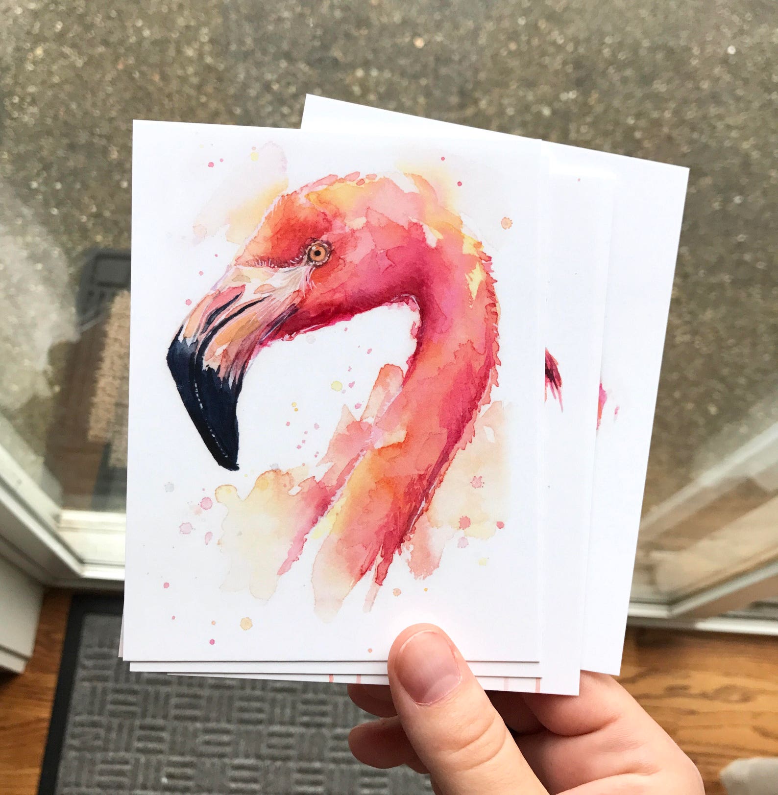 Flamingo Postcards, Watercolor Postcards, Postcard Set, Flamingo Gifts ...