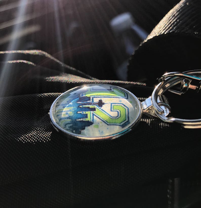 12th Man Keychain Seattle Skyline Keychain Seahawks Fan Art | Etsy