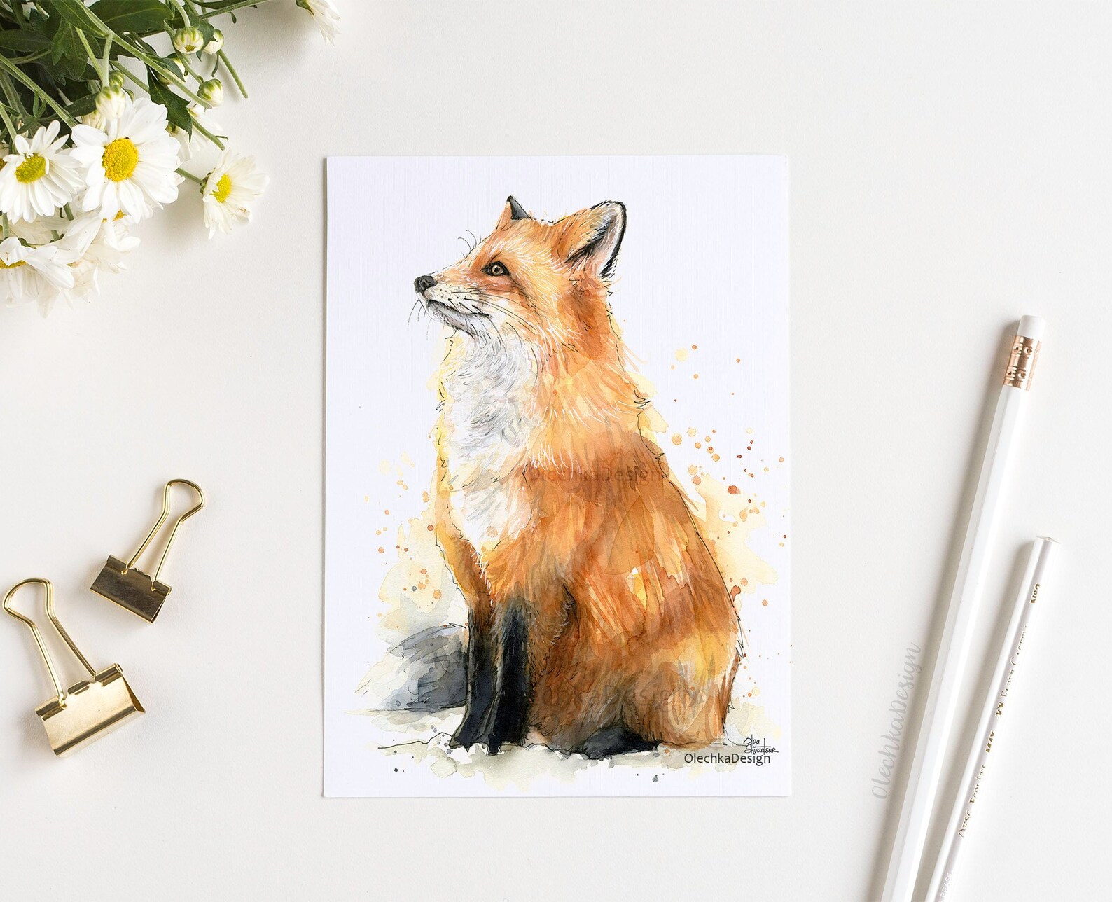 Fox Art Fox Art Print Fox Print Watercolor Fox Animal - Etsy