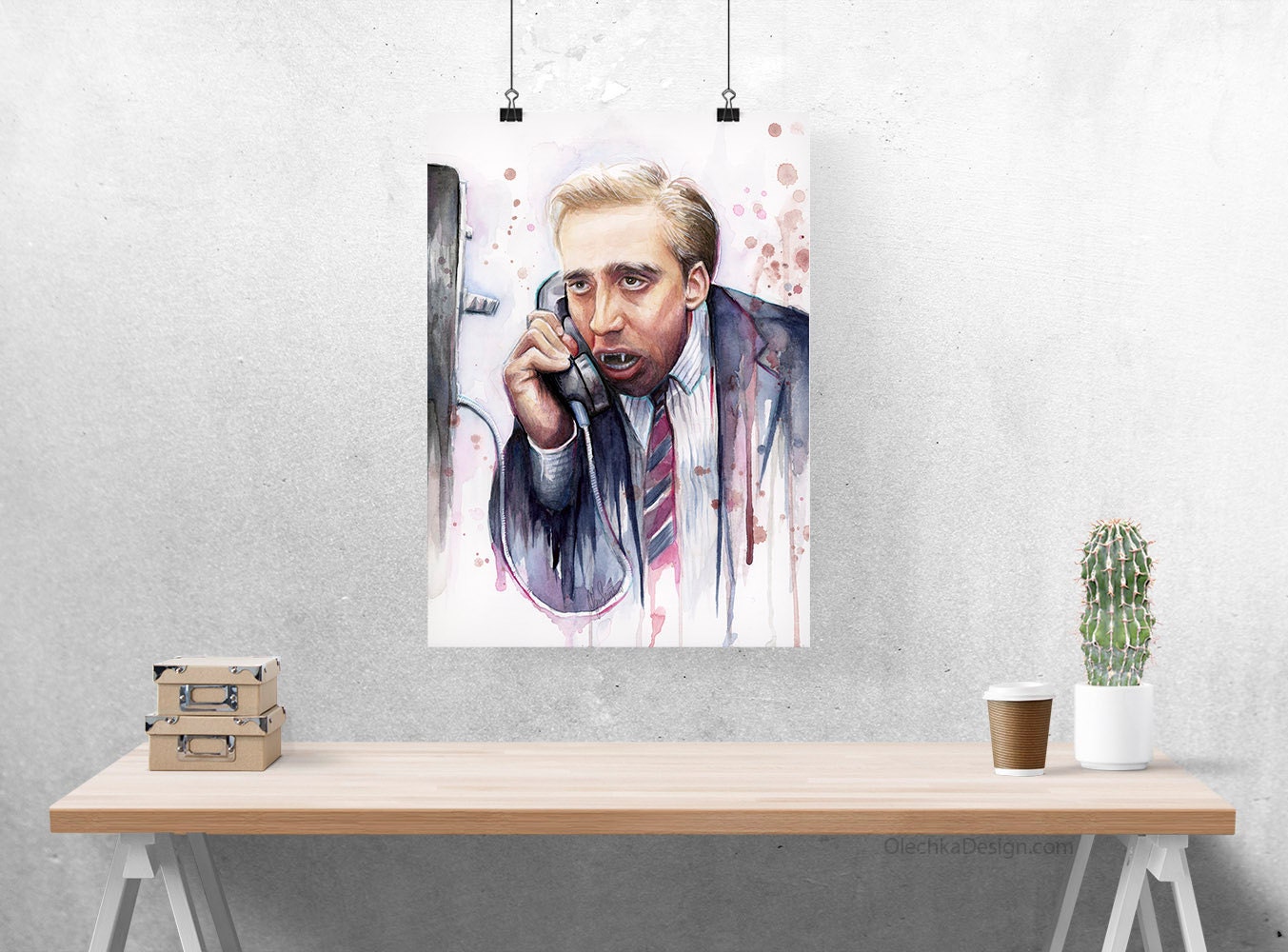 Nicolas Cage Art Print Vampire's Kiss Nicolas Cage Gift | Etsy