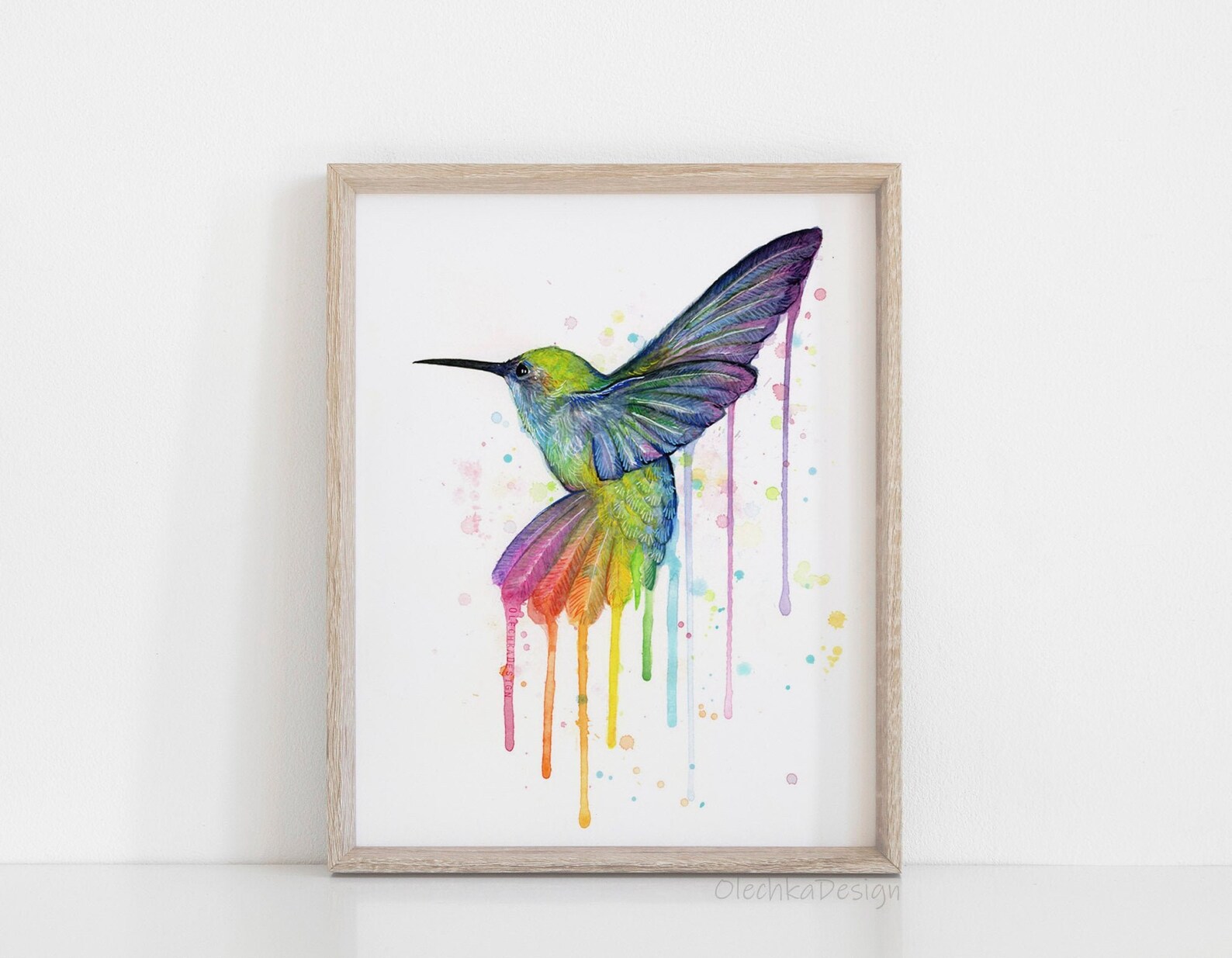Hummingbird Print Hummingbird Wall Art Rainbow Hummingbird - Etsy