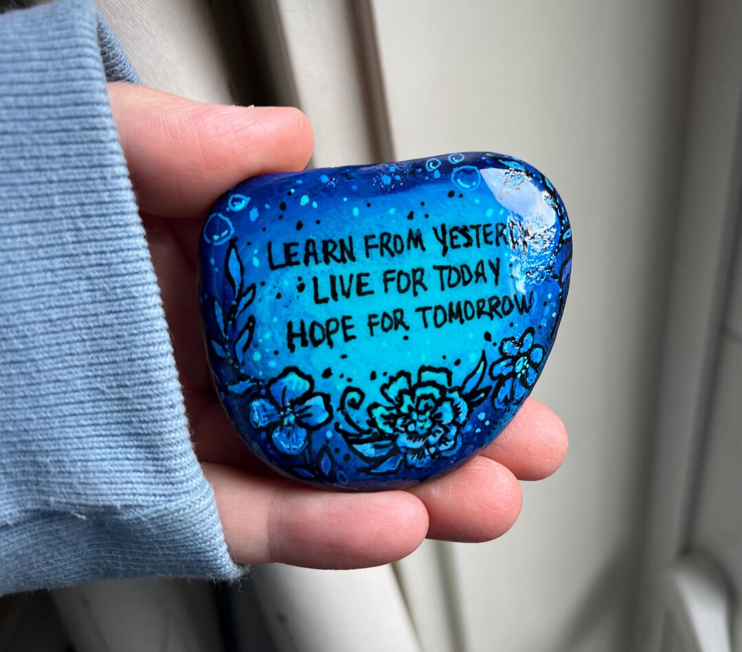 Positive Painted Rocks, Motivational Art, Inspirational Art, Blue ...