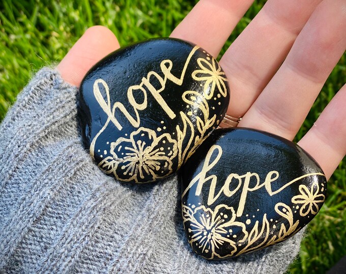 Hope Rock, Hope, Kindness Rock, Painted Rocks, Motivational Gift ...