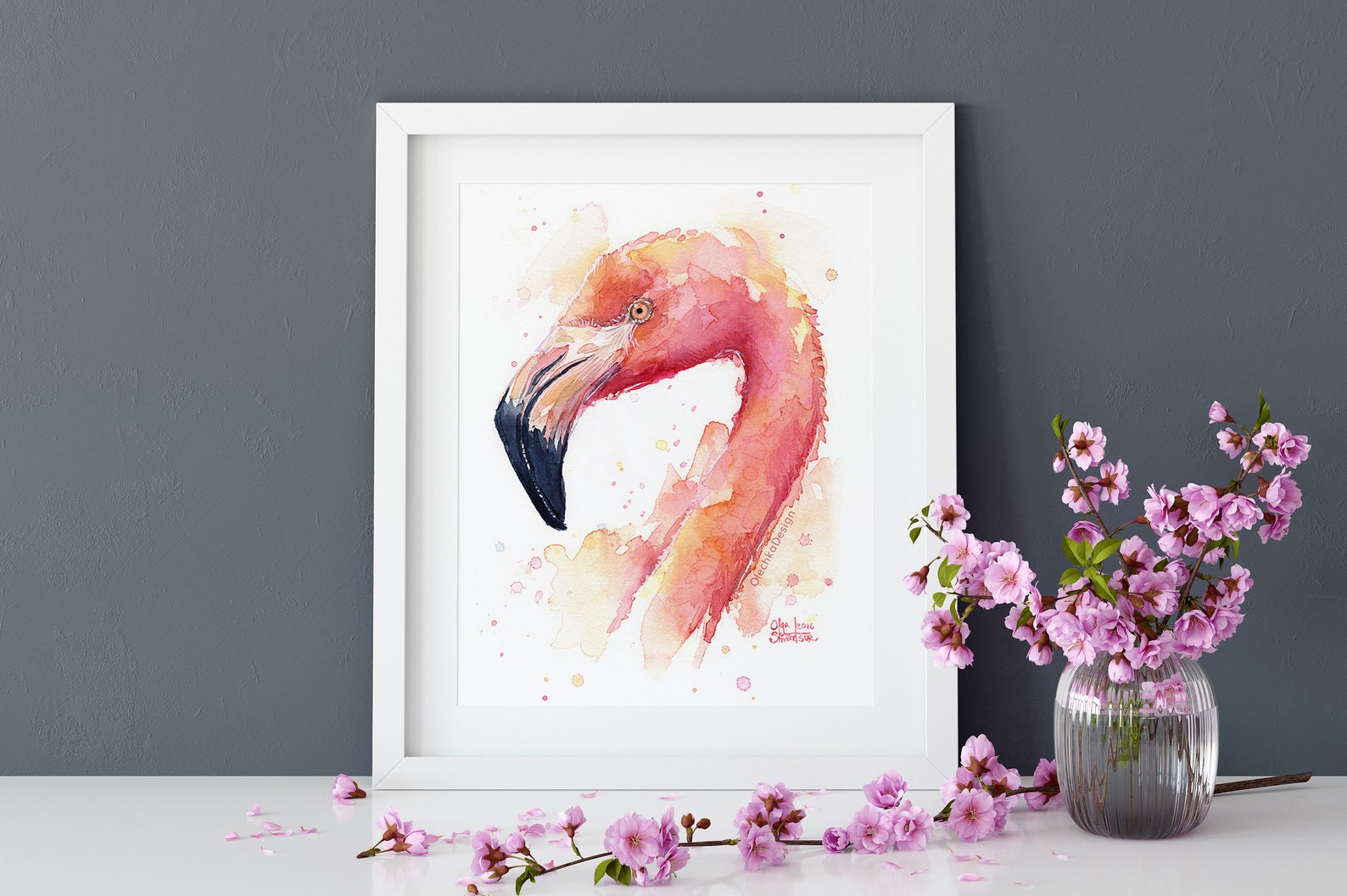 Flamingo Watercolor Painting, Flamingo Art Print, Pink Bird, Tropical ...