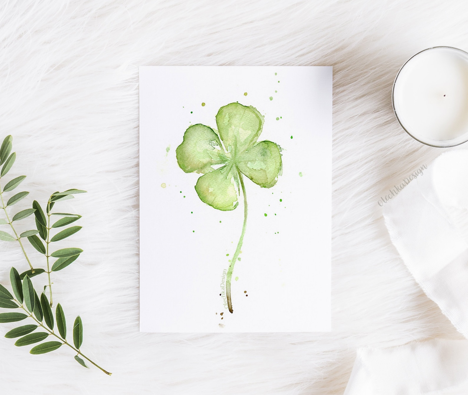 Clover Art Print Four Leaf Clover Print Clover Watercolor - Etsy Canada
