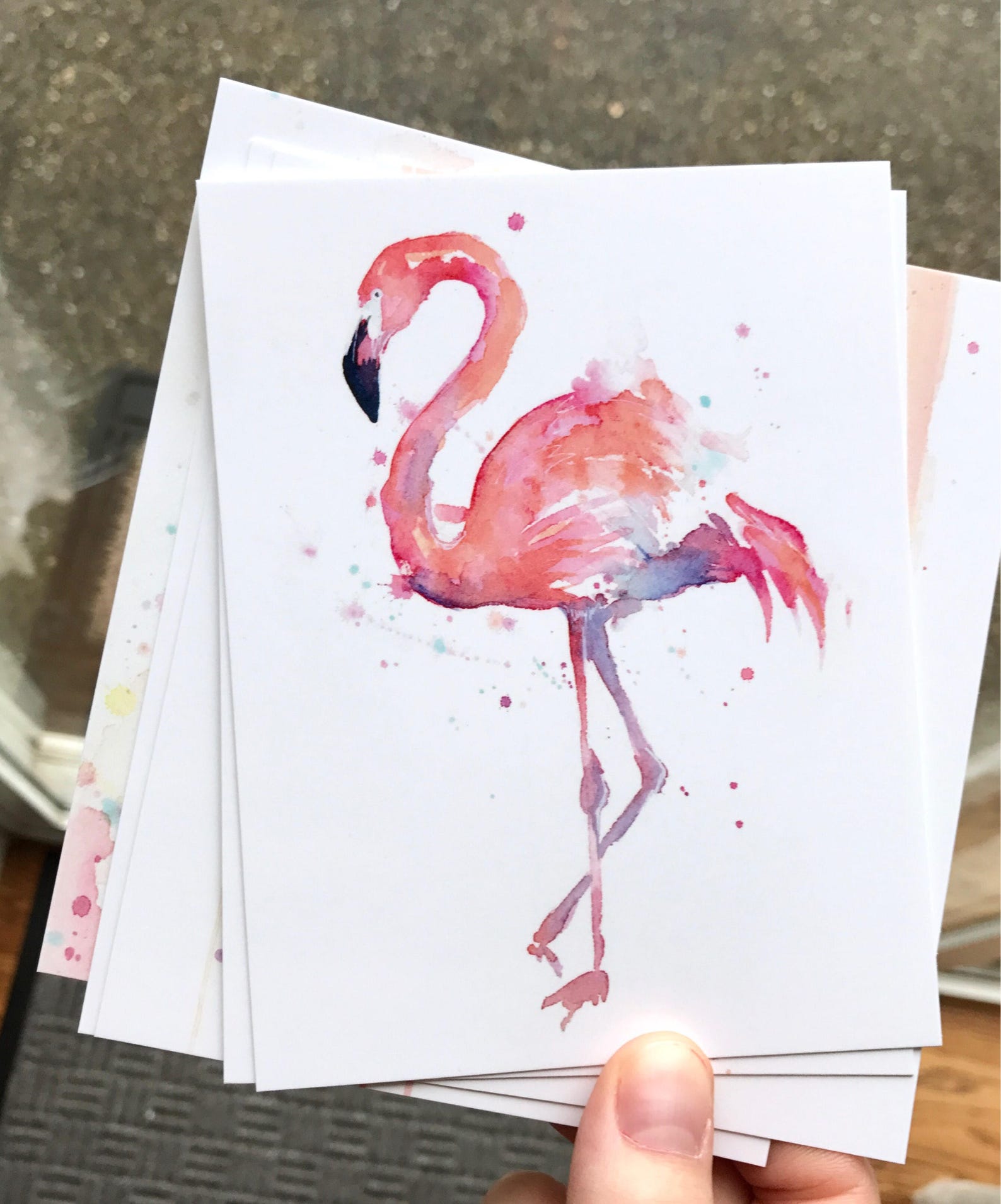 Flamingo Postcards, Watercolor Postcards, Postcard Set, Flamingo Gifts ...