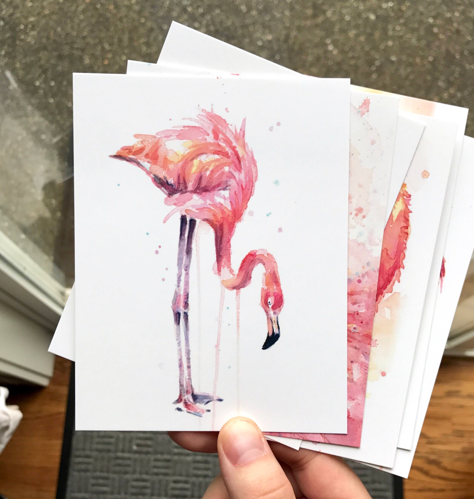 Flamingo Postcards, Watercolor Postcards, Postcard Set, Flamingo Gifts ...