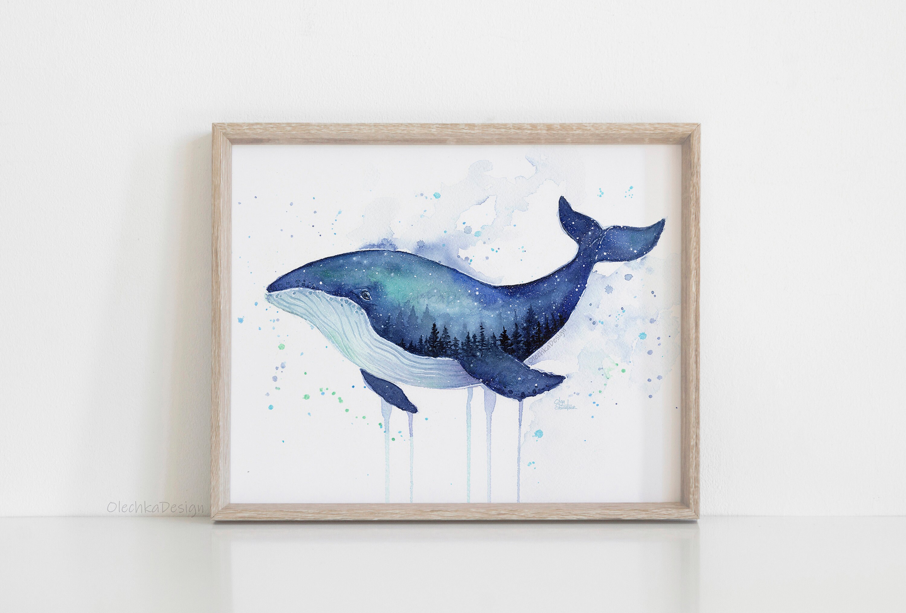 Walvis kunst bultrug moeder en baby aquarel print walvis - Etsy Nederland