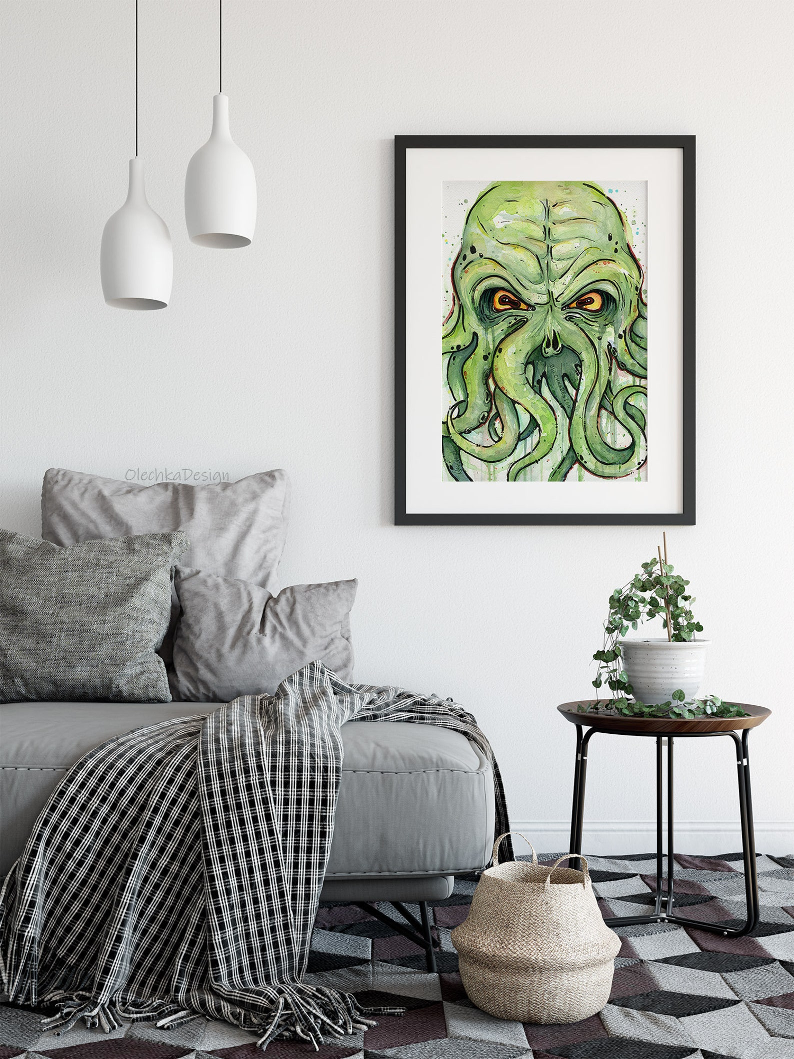 Cthulhu Art Cthulhu Print Cthulhu Painting Cthulhu Wall | Etsy