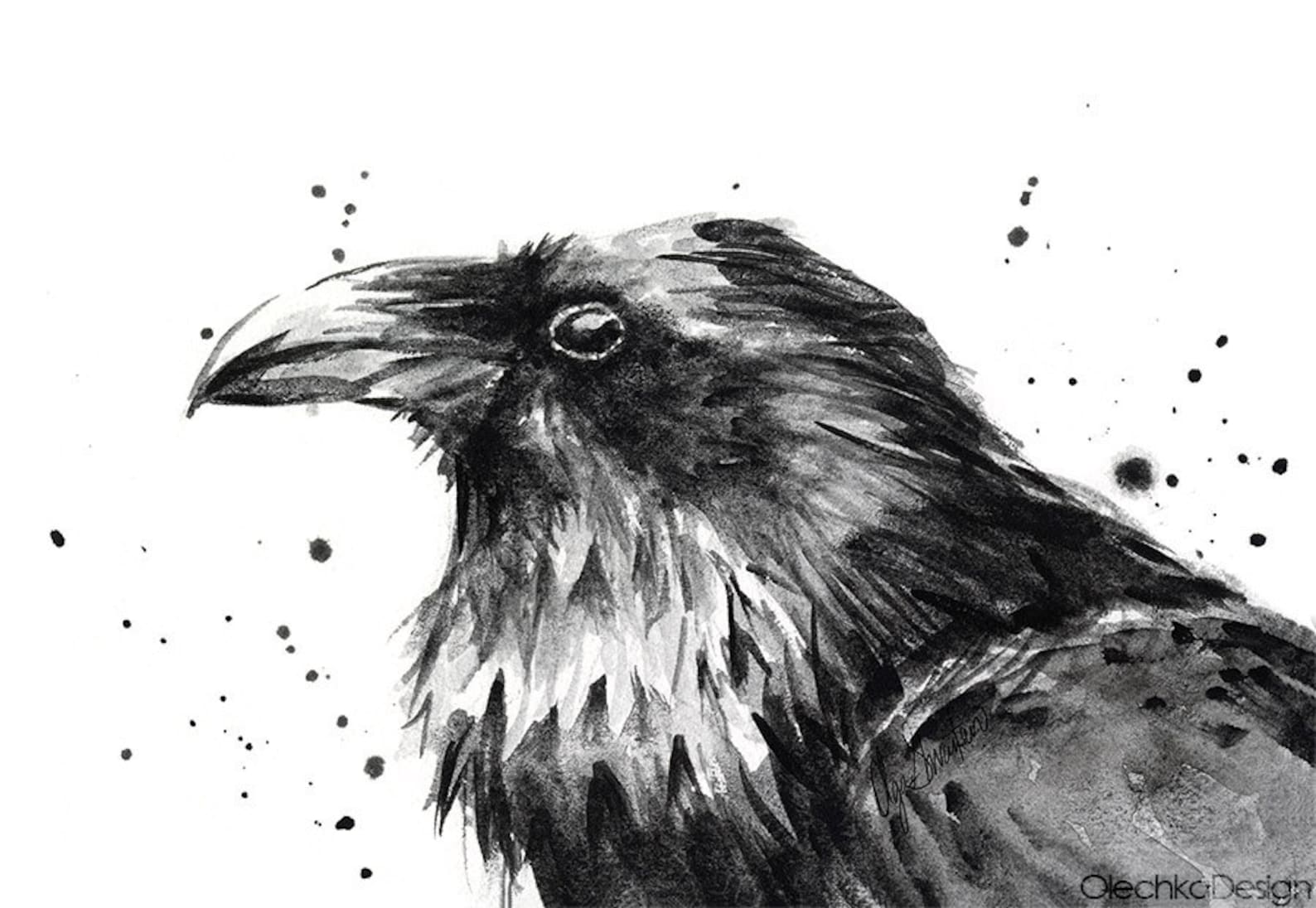 Rabe Aquarell Kunstdruck Rabe Kunst Rabe Dekor Rabe - Etsy.de