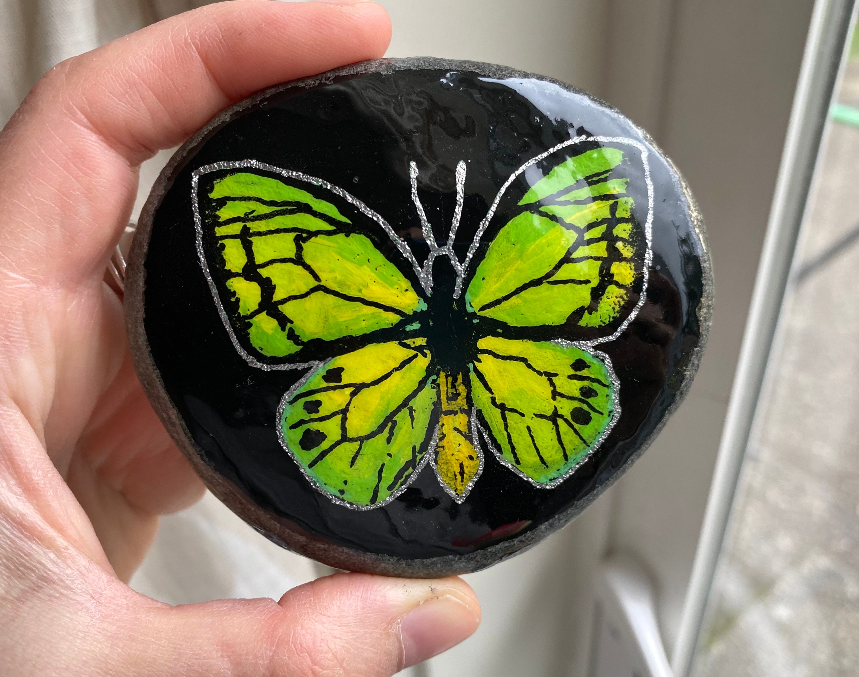 Painted Butterfly Rocks