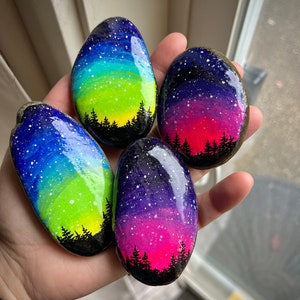 Galaxy Painting, Celestial Art, Painted Rocks, Hand-painted Stone ...