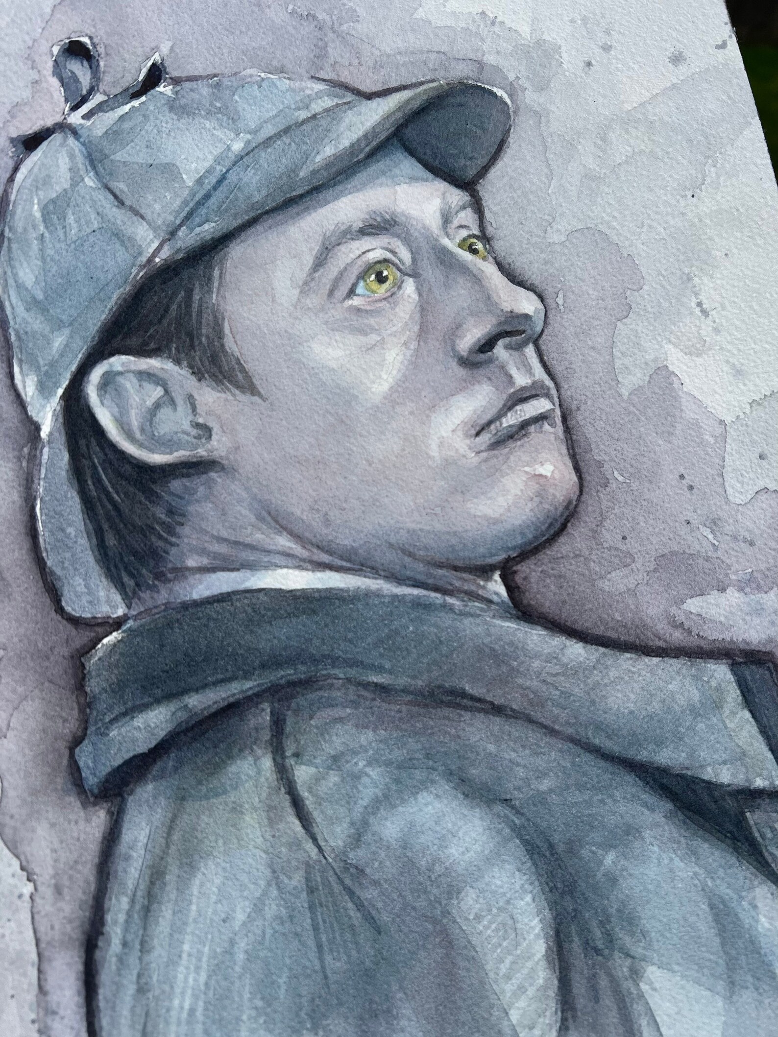 Data Portrait, Original Painting of Data as Sherlock, Brent Spiner Fan ...