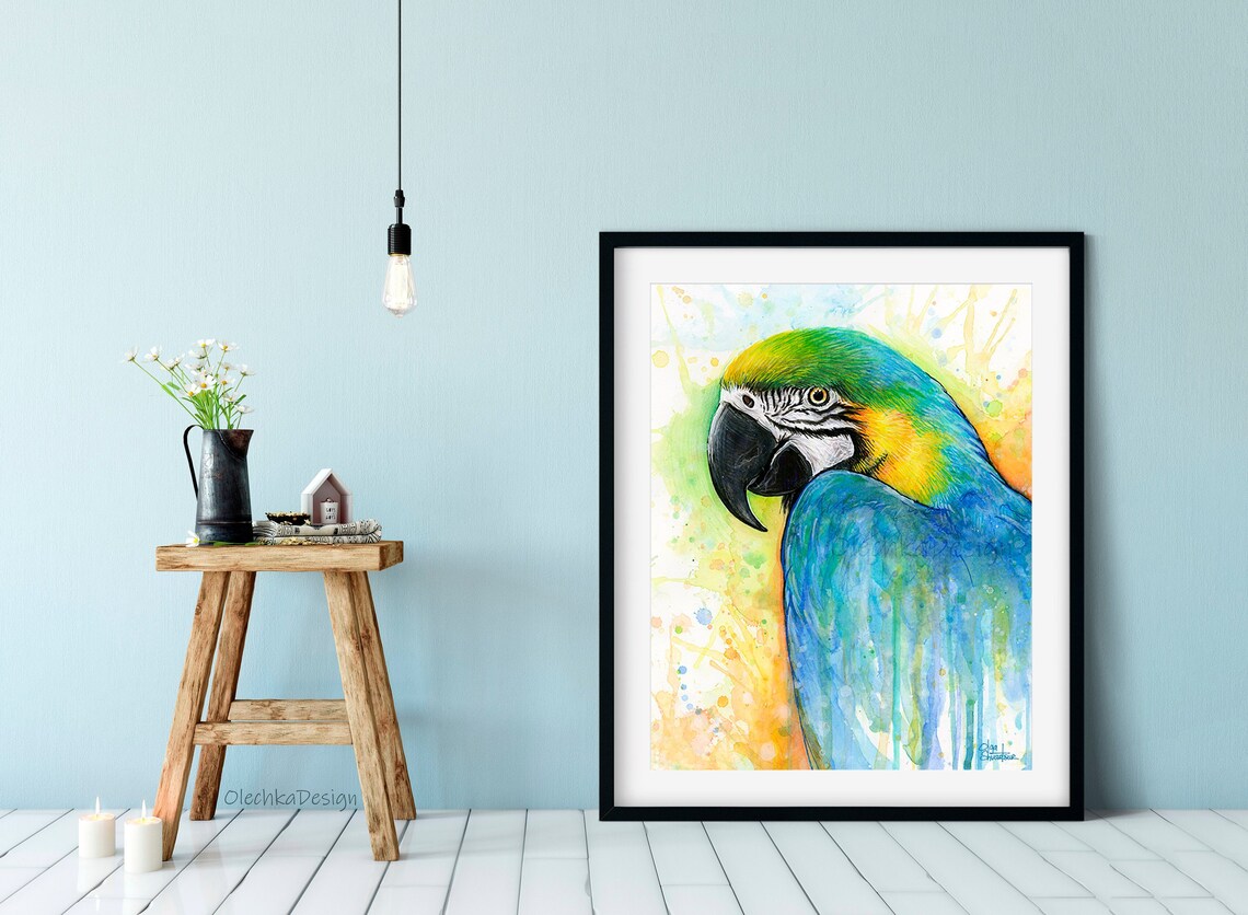 Macaw Painting Macaw Art Macaw Print Parrot Art Macaw - Etsy