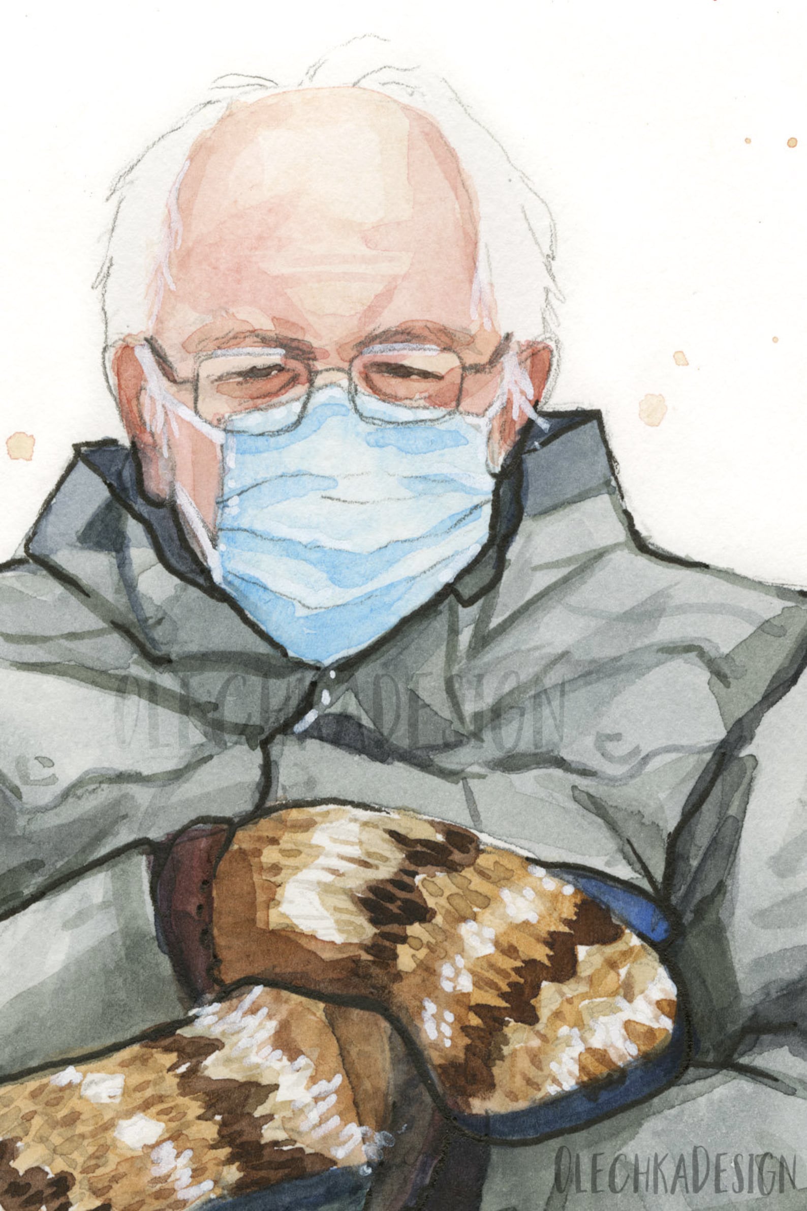 Bernie Mittens Bernie Sanders Mittens Art Print Inaugural - Etsy