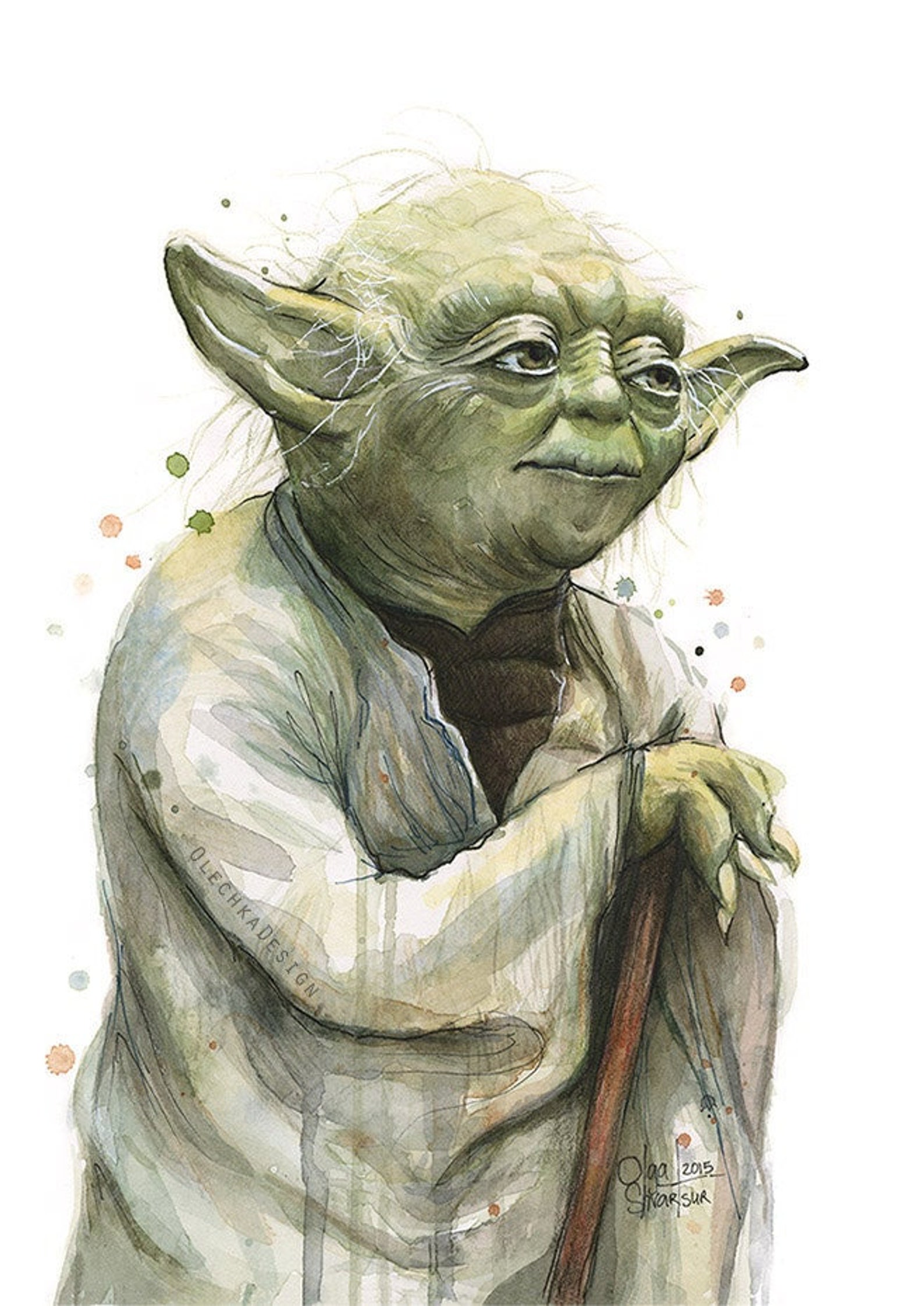 Yoda Watercolor Portrait Art Print Giclee Yoda Art Yoda - Etsy