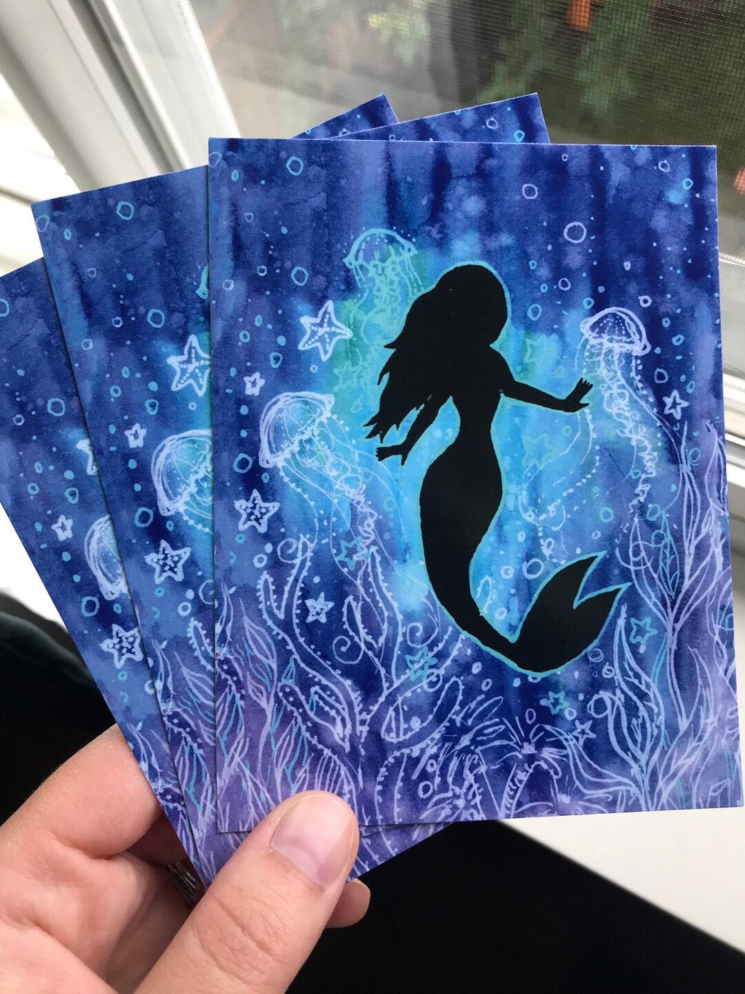 Postcards, Mermaid Postcards, Mermaid Cards, Watercolor Postcards ...