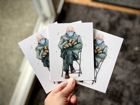 Bernie Sanders Postcards Bernie Mittens Postcards Funny | Etsy