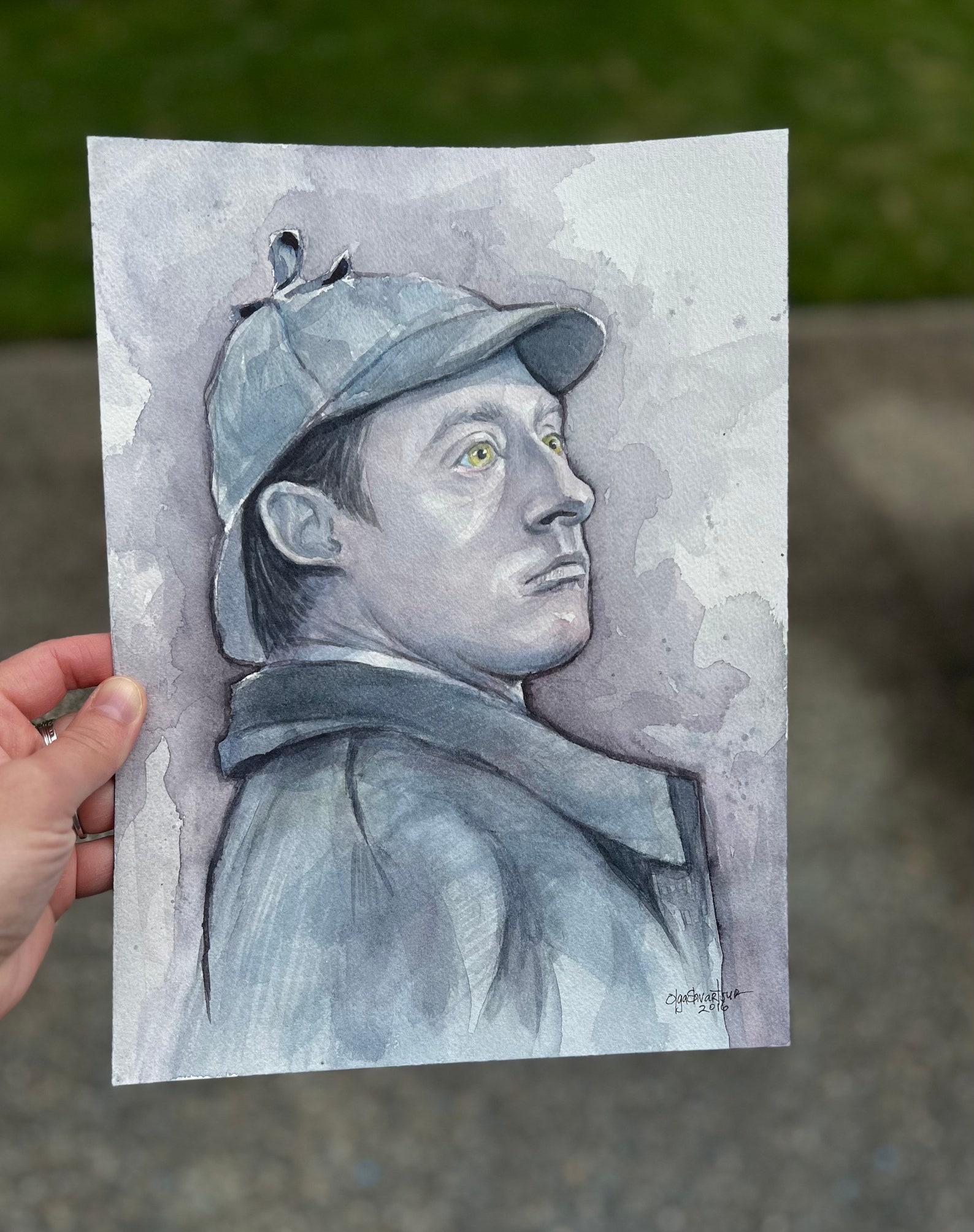 Data Portrait, Original Painting of Data as Sherlock, Brent Spiner Fan ...