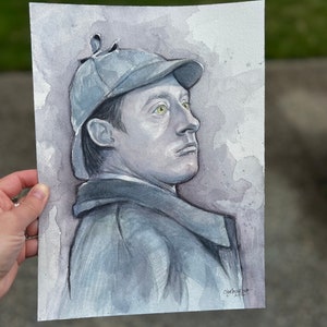 Data Portrait, Original Painting of Data as Sherlock, Brent Spiner Fan ...