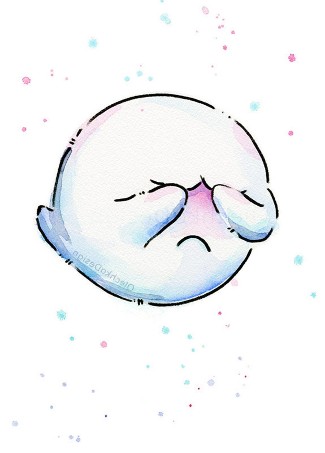 Boo Mario Art Prints Video Game Art Boo Ghost Watercolor | Etsy