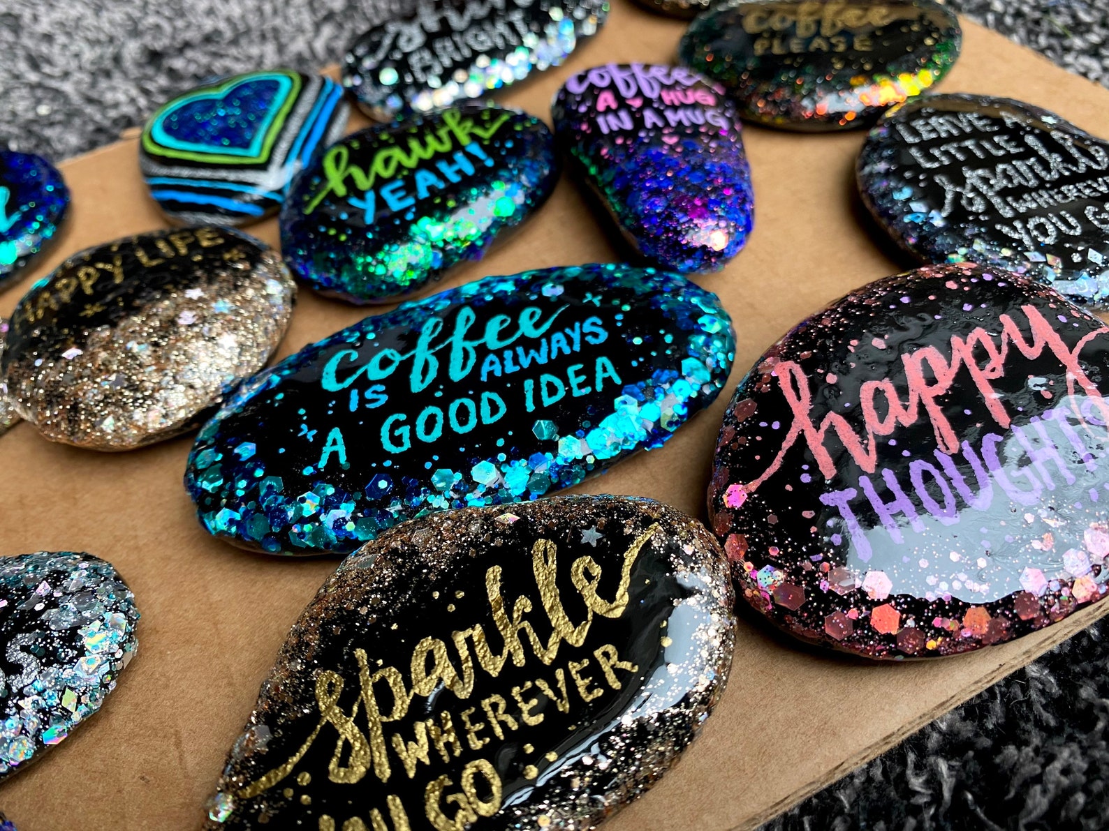 Keepsake Gift Painted Rock Adventure Art Positive - Etsy