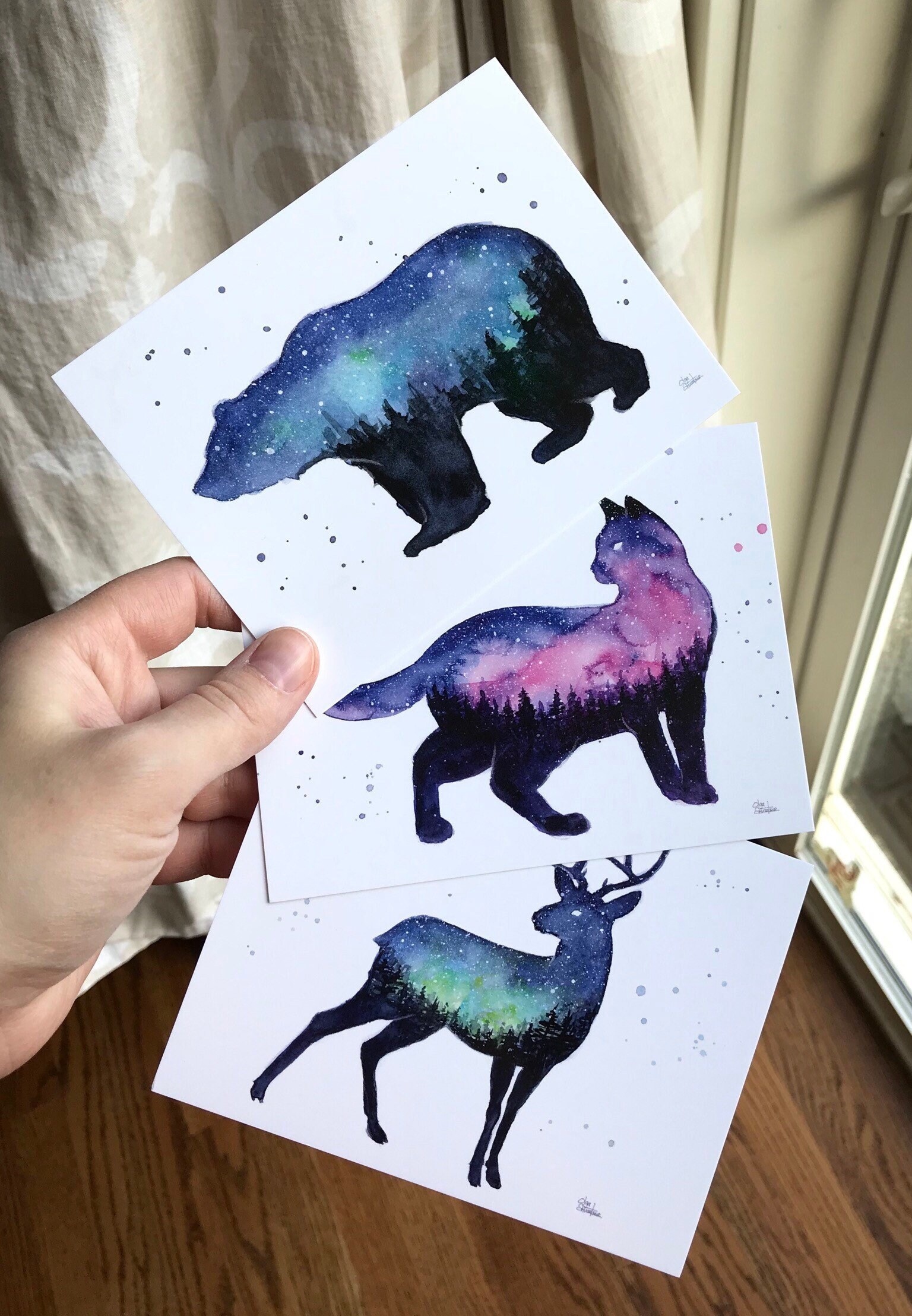 Galaxy Forest Animal Prints, Galaxy Animals, Space, Northern Lights ...
