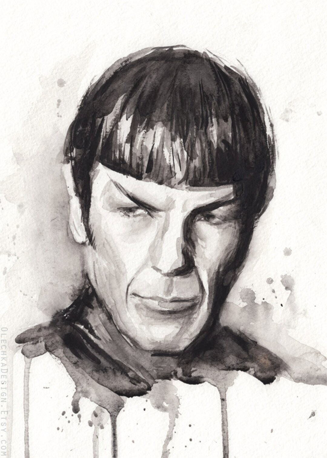 Spock Watercolor Art Print Spock Portrait Spock Painting Art Print ...