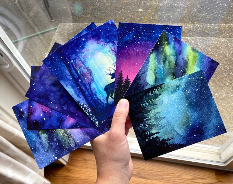 Galaxy Postcard Set Set of 8 Postcards Christmas Postcards - Etsy