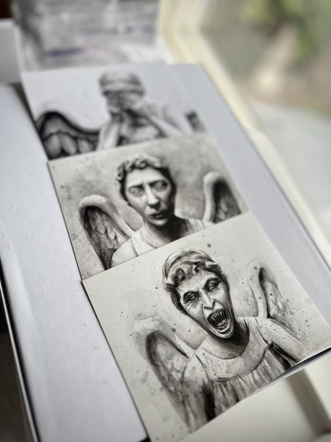Weeping Angels Postcards, Weeping Angel Art, Dr Who Gift, Doctor Who ...