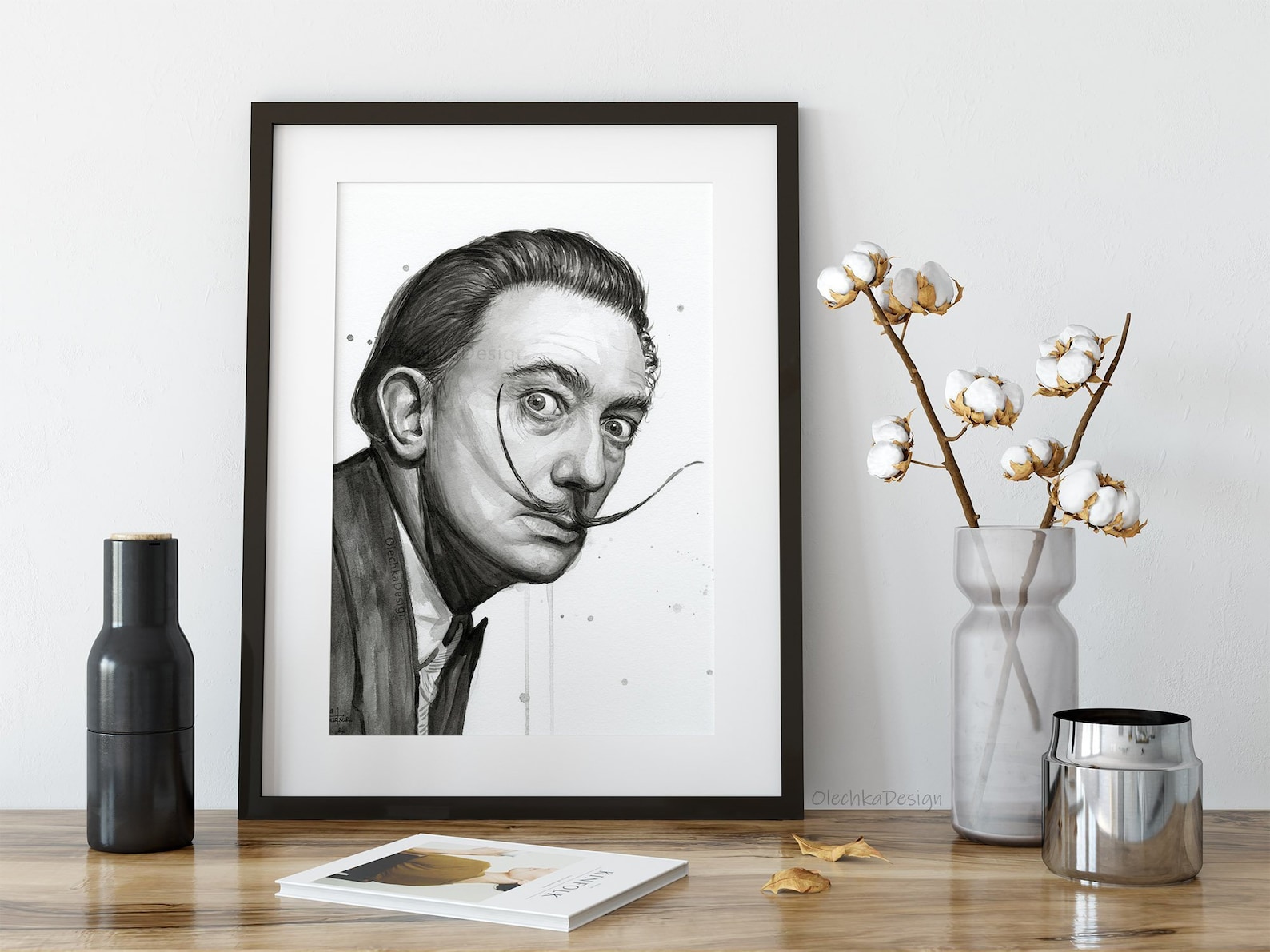 Salvador Dali Portrait Salvador Dali Print Watercolor Art - Etsy