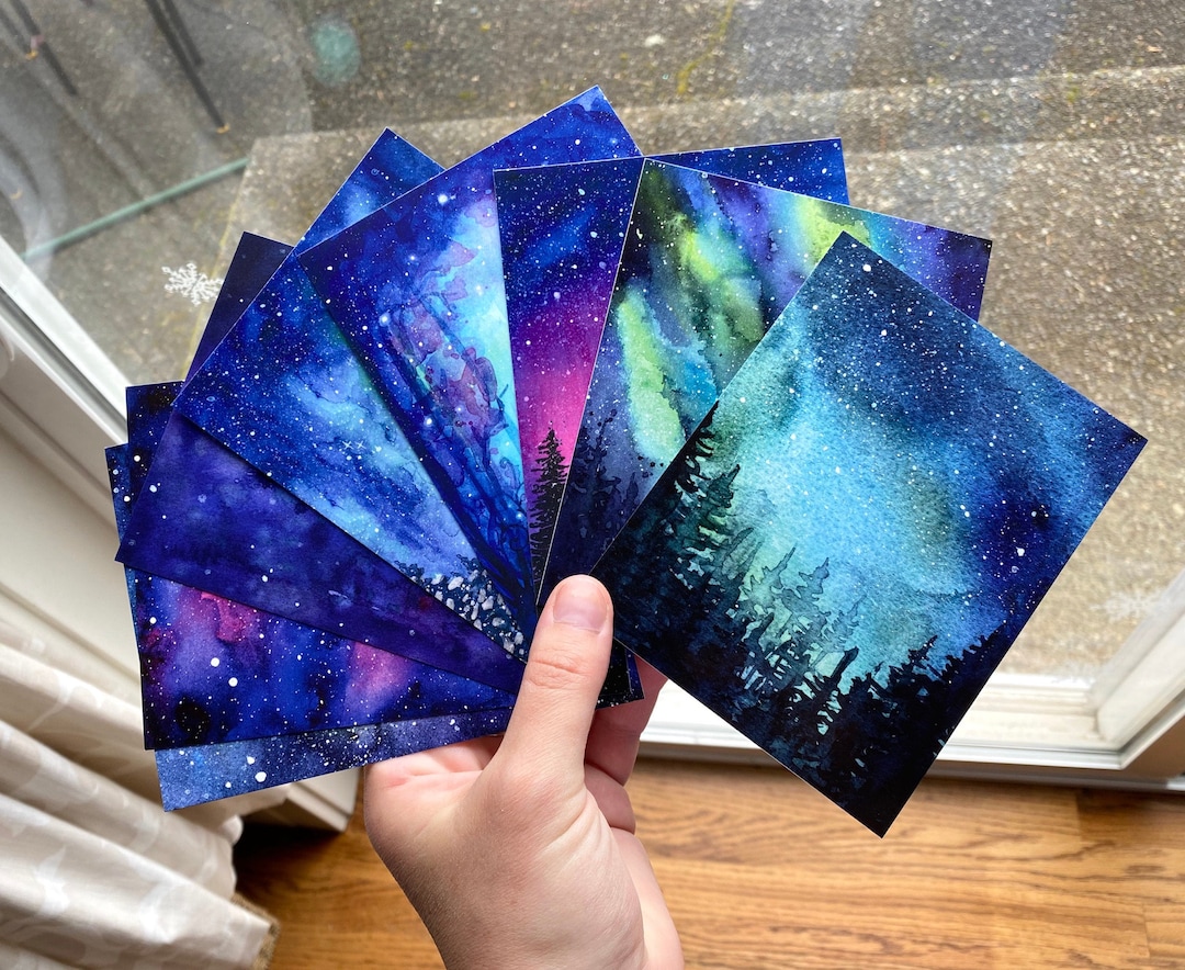 Galaxy Postcard Set, Set of 8 Postcards, Christmas Postcards, Postcard ...