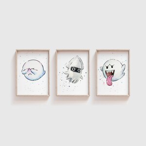 Mario Boo Ghost Watercolor Art Print, Boo Print, Boo Ghost, Mario Fan ...