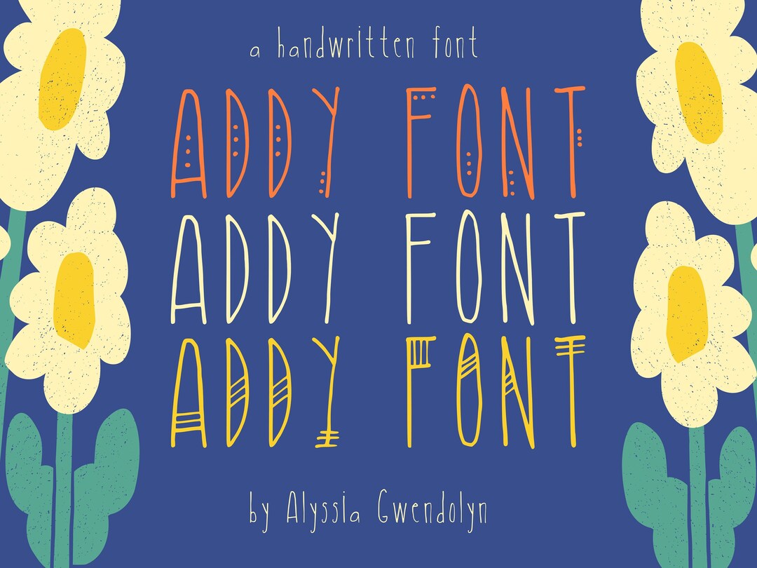 Addy Font Handwritten Fonts Craft Fonts Canva Font - Etsy
