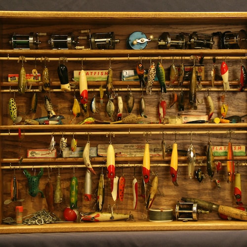 Fishing Lure/ Reel Display Cabinet. Holds Over 50 Lures. | Etsy