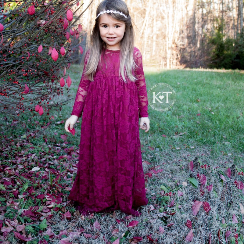 Red Flower Girl Dress - Etsy
