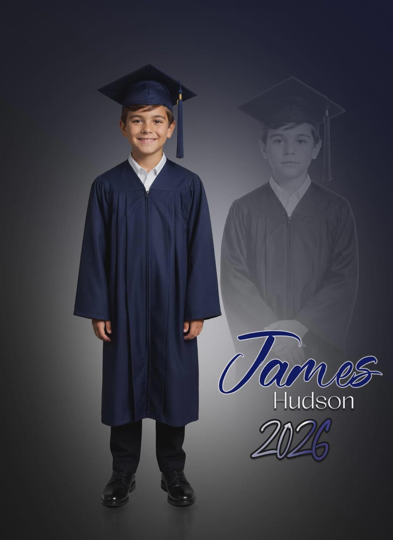 Customizable Graduation Screen Digital Photo Template | Cap and Gown ...