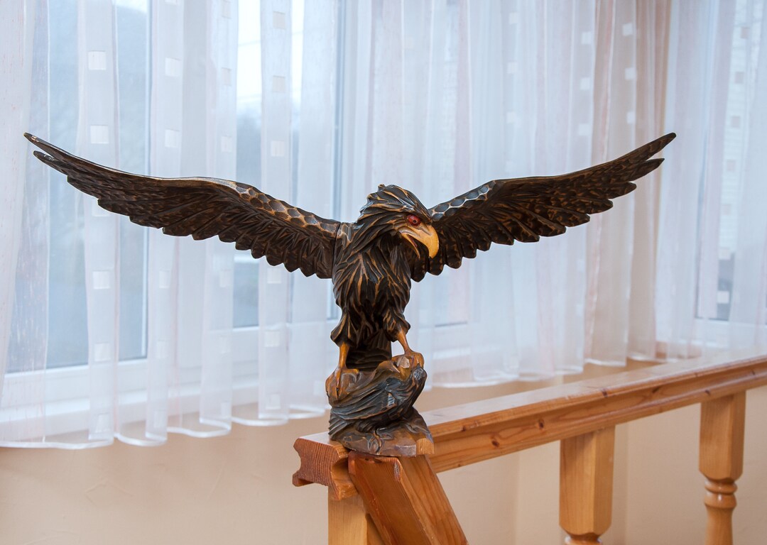 Wooden Eagle. Big Eagle. Eagle Figure. Wood Eagle Sculpture. Vintage ...