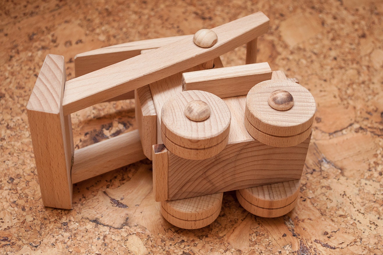 Eco Toy. Wooden Bulldozer. Wooden Toy. Wooden Tractor. Baby Gift ...