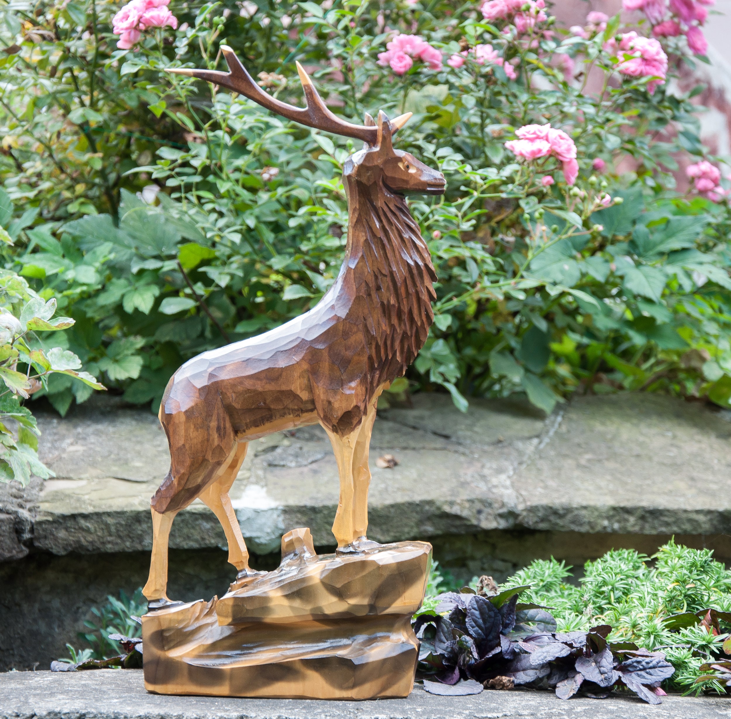 Wooden Deer. Vintage Deer Figure. Wood Deer Sculpture. Wooden - Etsy