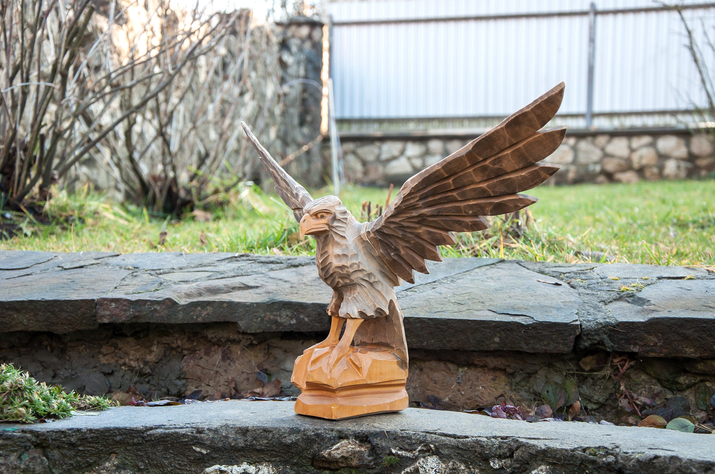 Wooden Eagle. Eagle Figure. Wood Eagle Sculpture. Vintage Rare Wooden ...