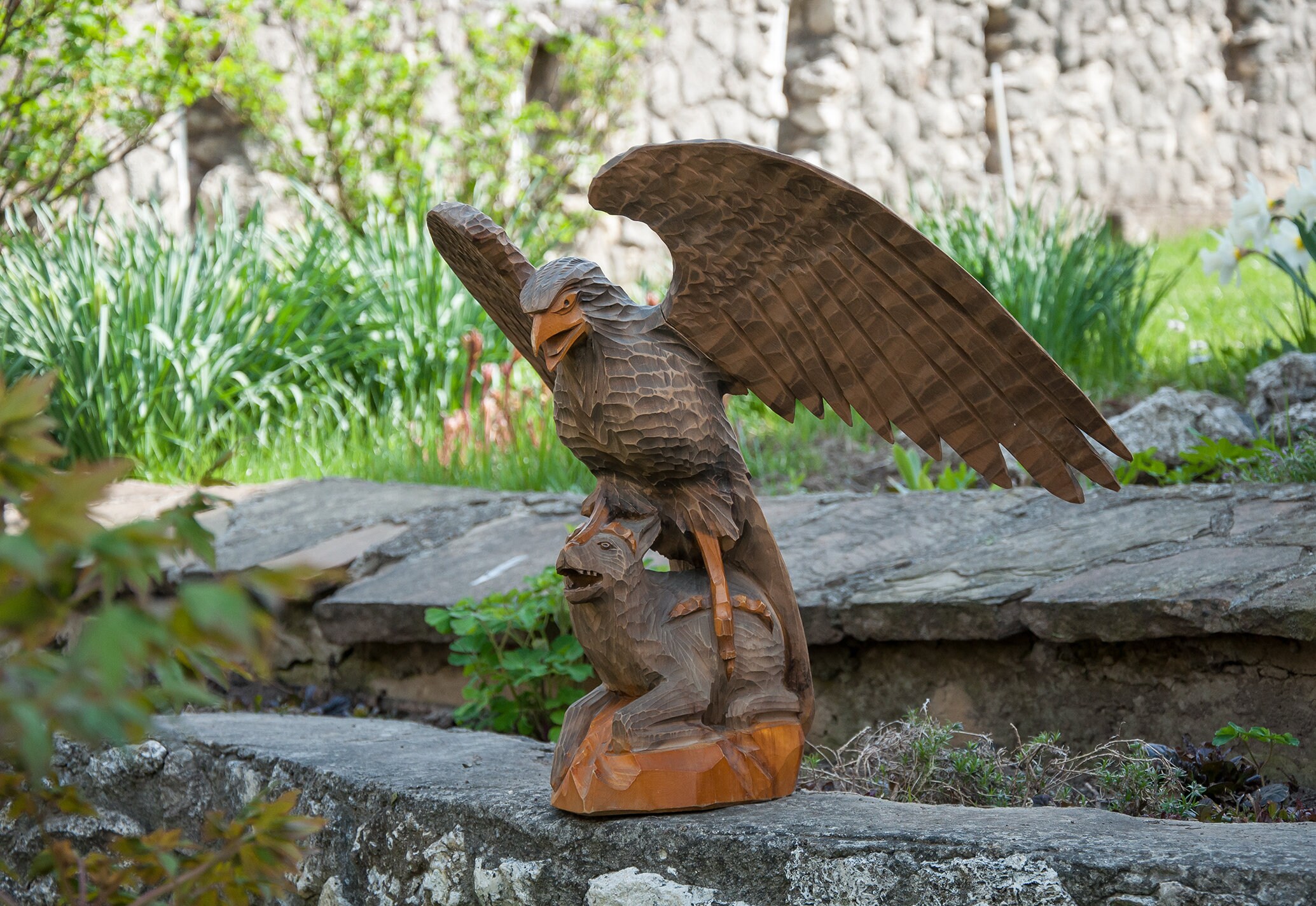Big Wooden Eagle. Eagle Figure. Wood Eagle Sculpture. Vintage Rare ...